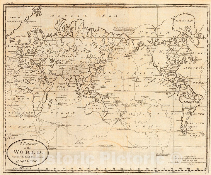 Historic Map : 1785 A Chart of the World, Showing the Latest Discoveri ...