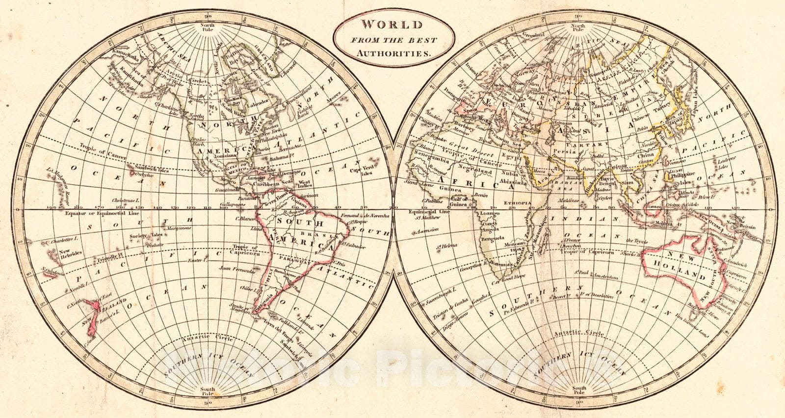 Historic Map : 1809 World from the Best Authorities : Vintage Wall Art ...