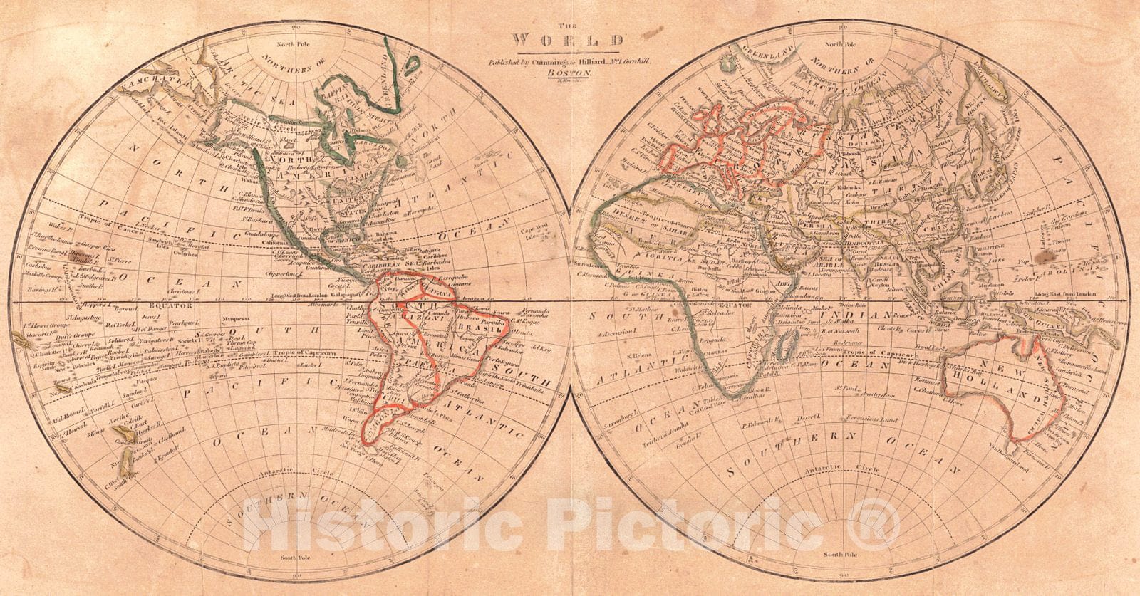 Historic Map : 1820 The World : Vintage Wall Art – Historic Pictoric