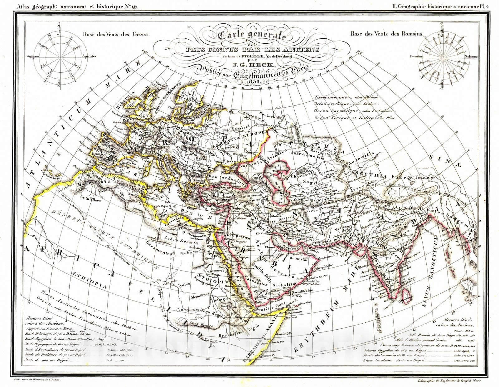 Historic Map : 1832 Carte generale des Pays Connus par les Ancients ...
