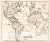 Historic Map : 1843 Physical Map of America & Africa and the Atlantic ...