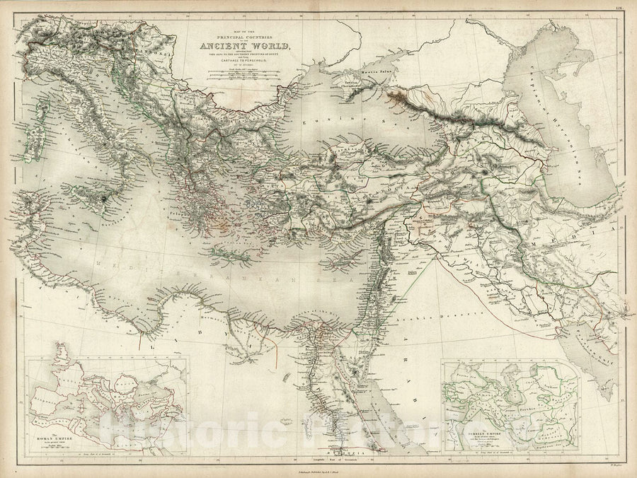 Historic Map : 1845 Map of the Principal Countries of the Ancient Worl ...