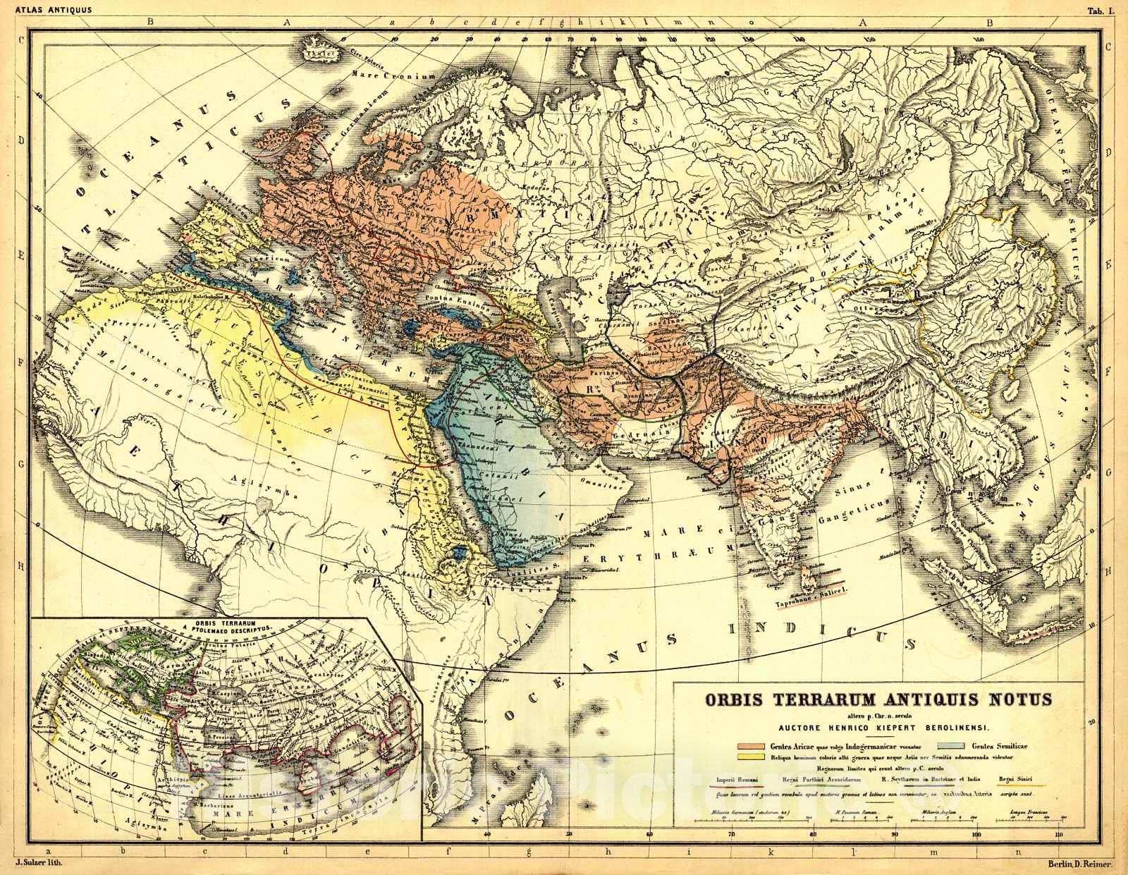 Historic Map : 1860 Orbis Terrarum Antiquis Wotus : Vintage Wall Art ...