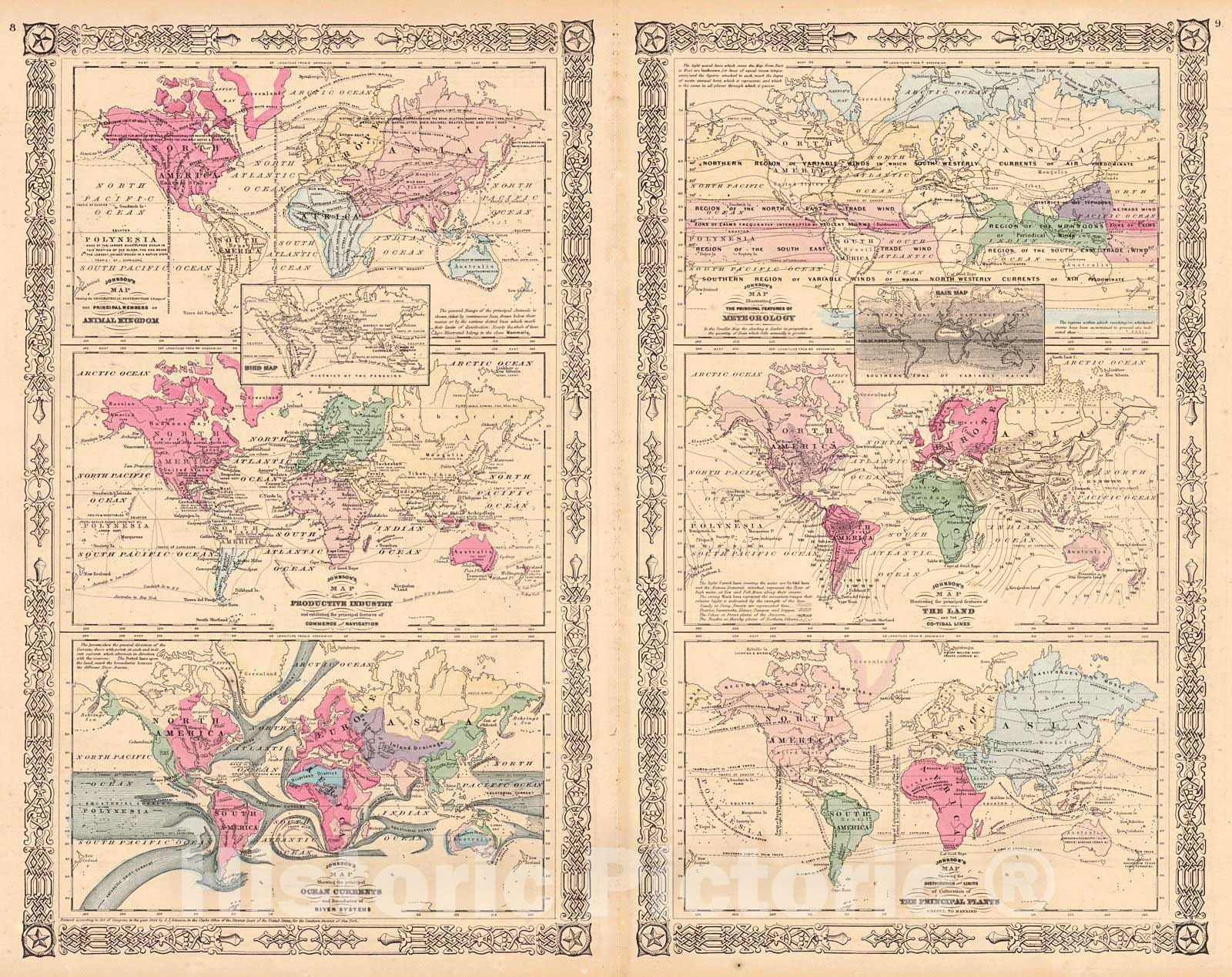 Historic Map : 1867 [Various Maps of the World] : Vintage Wall Art ...