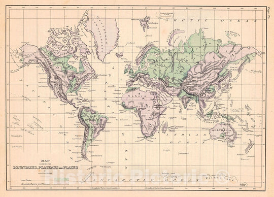 Historic Map : 1872 Map Showing the Mountains, Plateus, and Plains : V ...