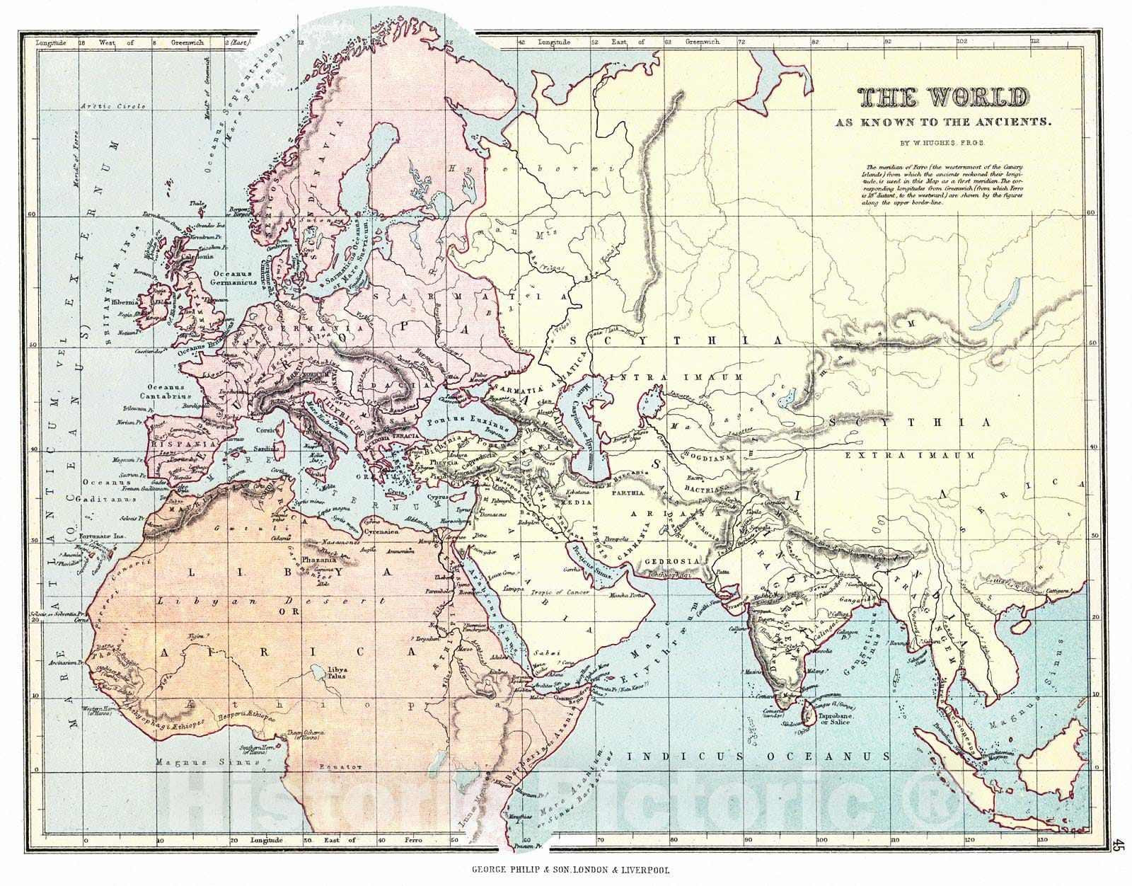 Historic Map : 1880 The World as Known to the Ancients : Vintage Wall ...