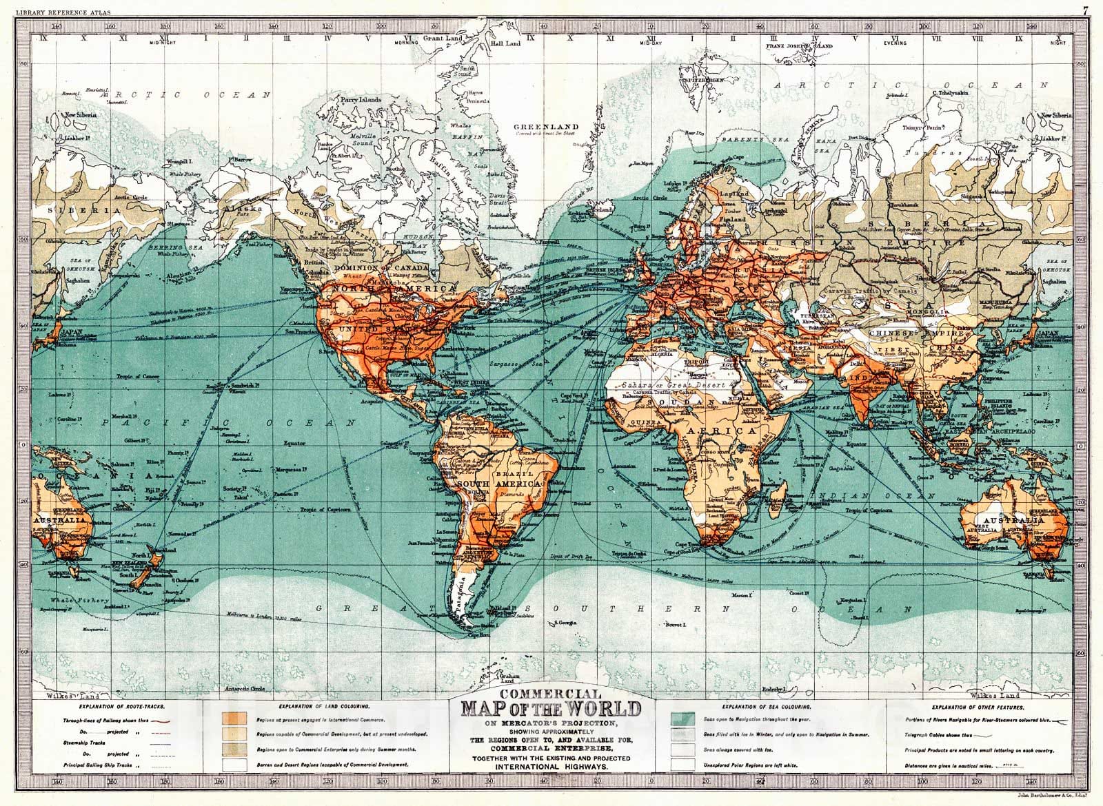 Historic Map : 1890 Commercial Map of the World : Vintage Wall Art ...