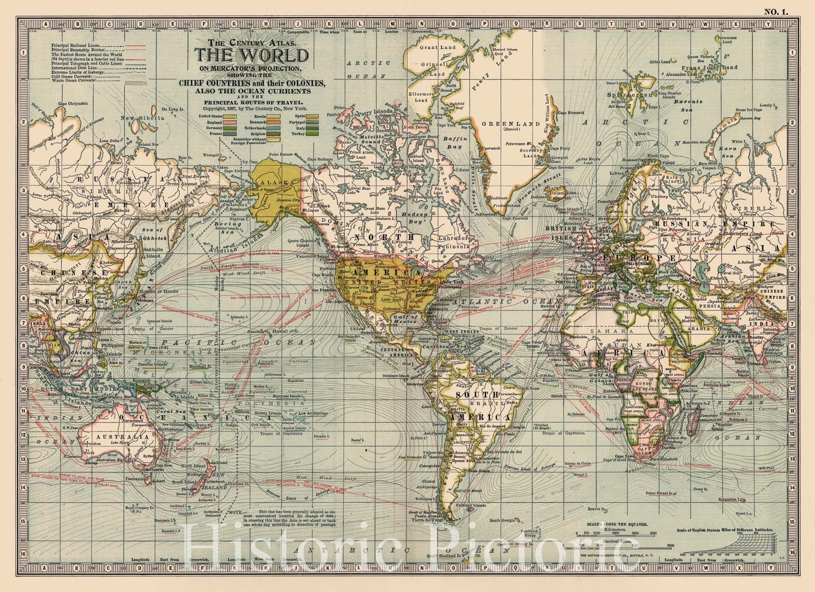 Historic Map : 1899 The World : Vintage Wall Art – Historic Pictoric
