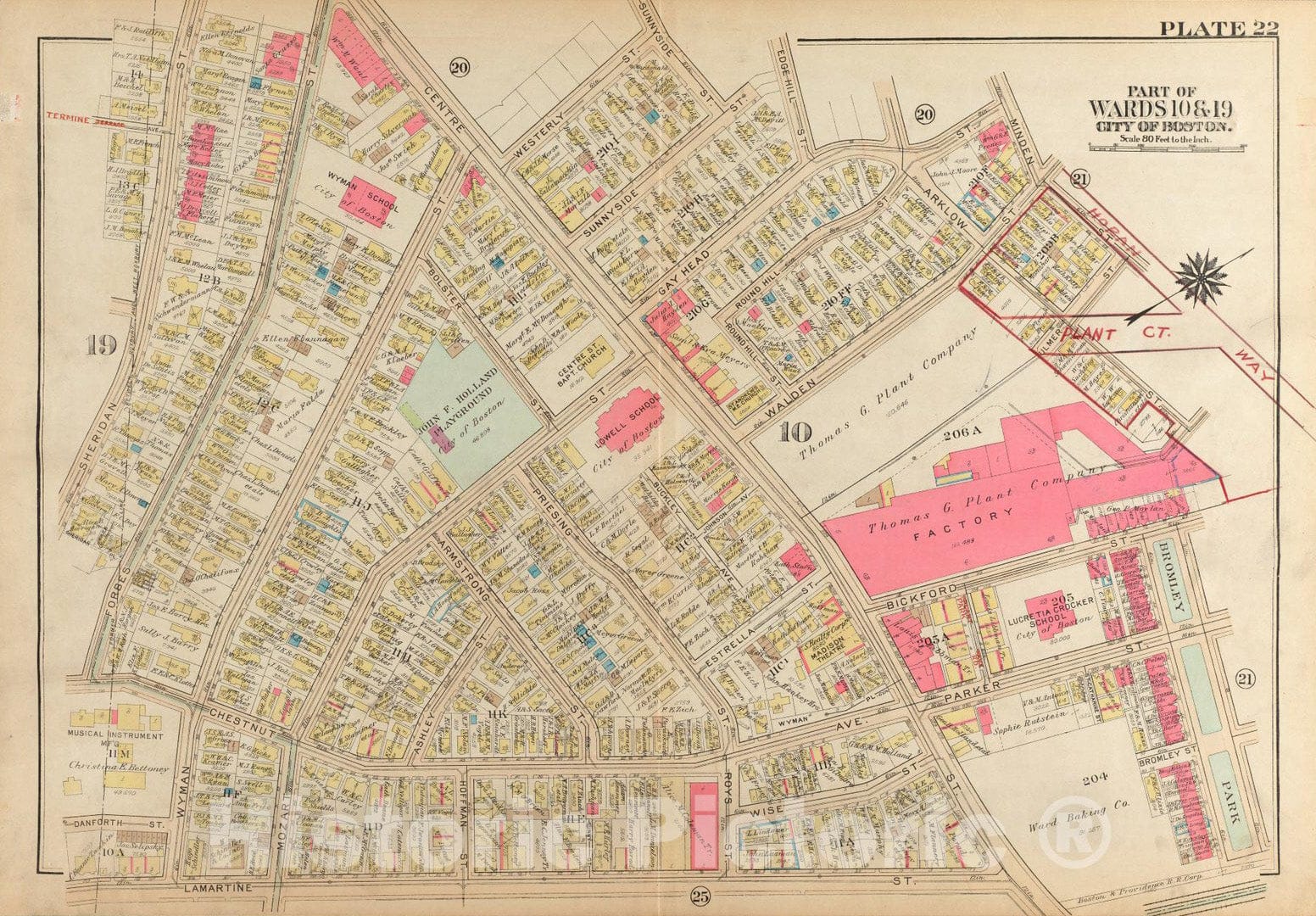 Historical Map, 1931 Atlas of The City of Boston, Roxbury : Plate 22 ...