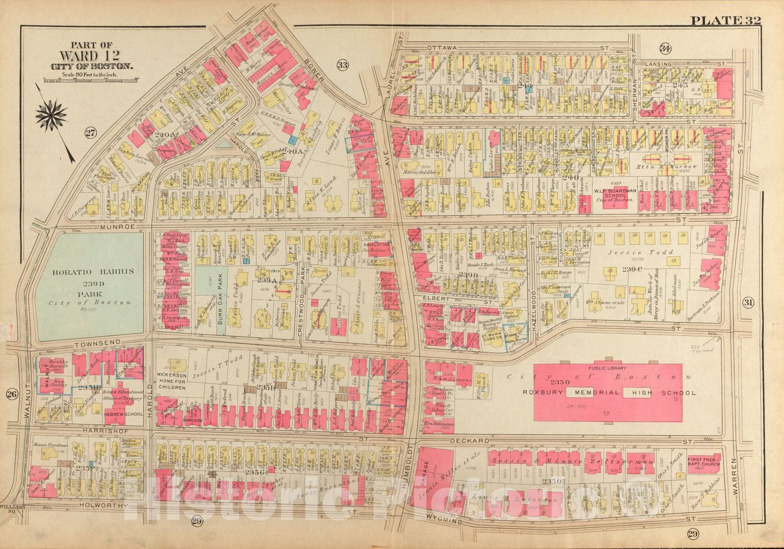 Historical Map, 1931 Atlas of The City of Boston, Roxbury : Plate 32 ...