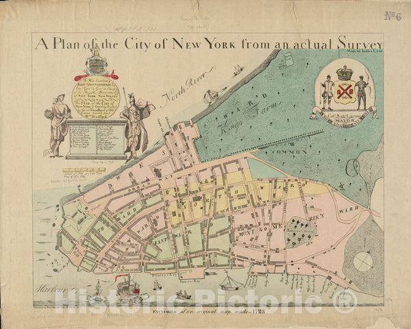 Historical Map, 1890 A Plan of the city of New York from an actual sur ...