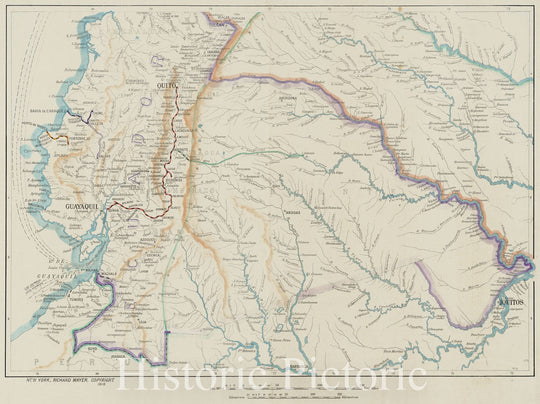 Historical Map, 1916 [Map of Ecuador], Vintage Wall Art – Historic Pictoric