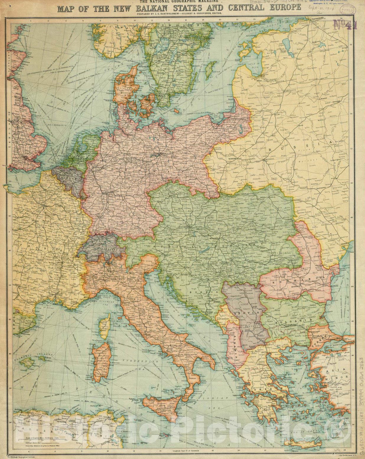 Historical Map, 1914 The National Geographic Magazine map of The New B ...