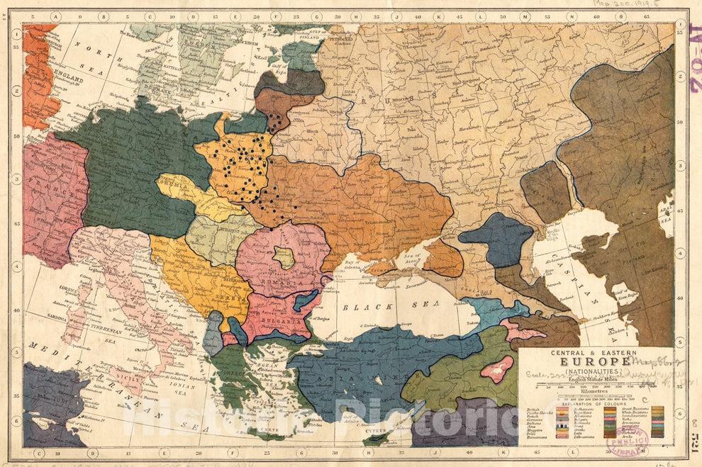 Historical Map, 1922 Central & Eastern Europe (Nationalities), Vintage ...