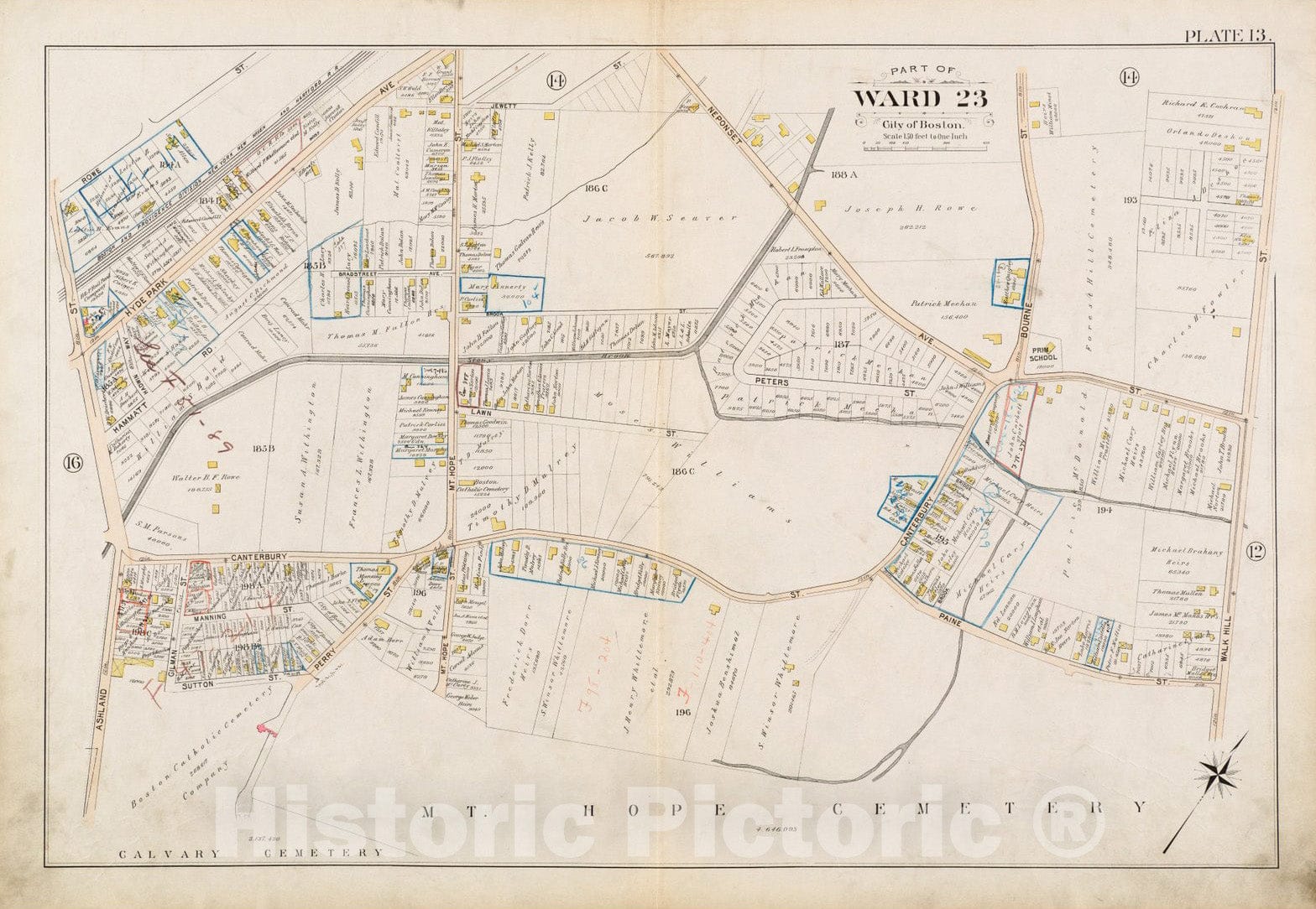 Historical Map, 1896 Atlas of the city of Boston, West Roxbury : plate ...