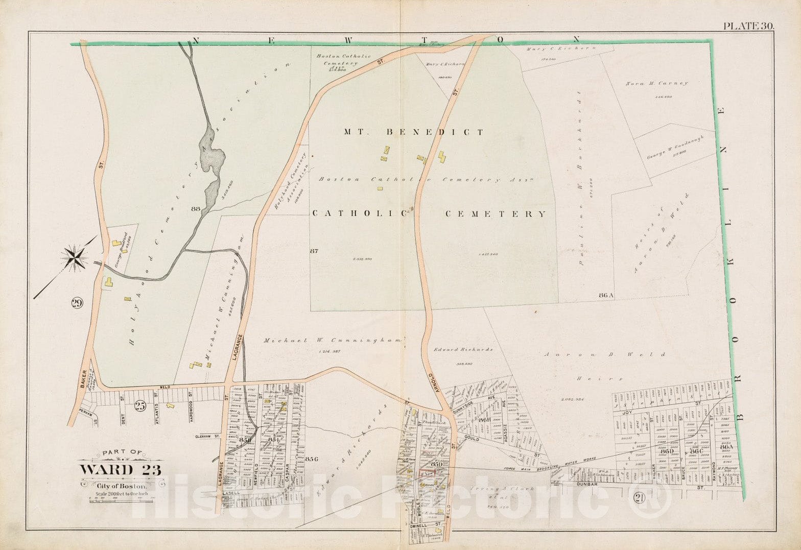 Historical Map, 1896 Atlas of The City of Boston, West Roxbury : Plate ...