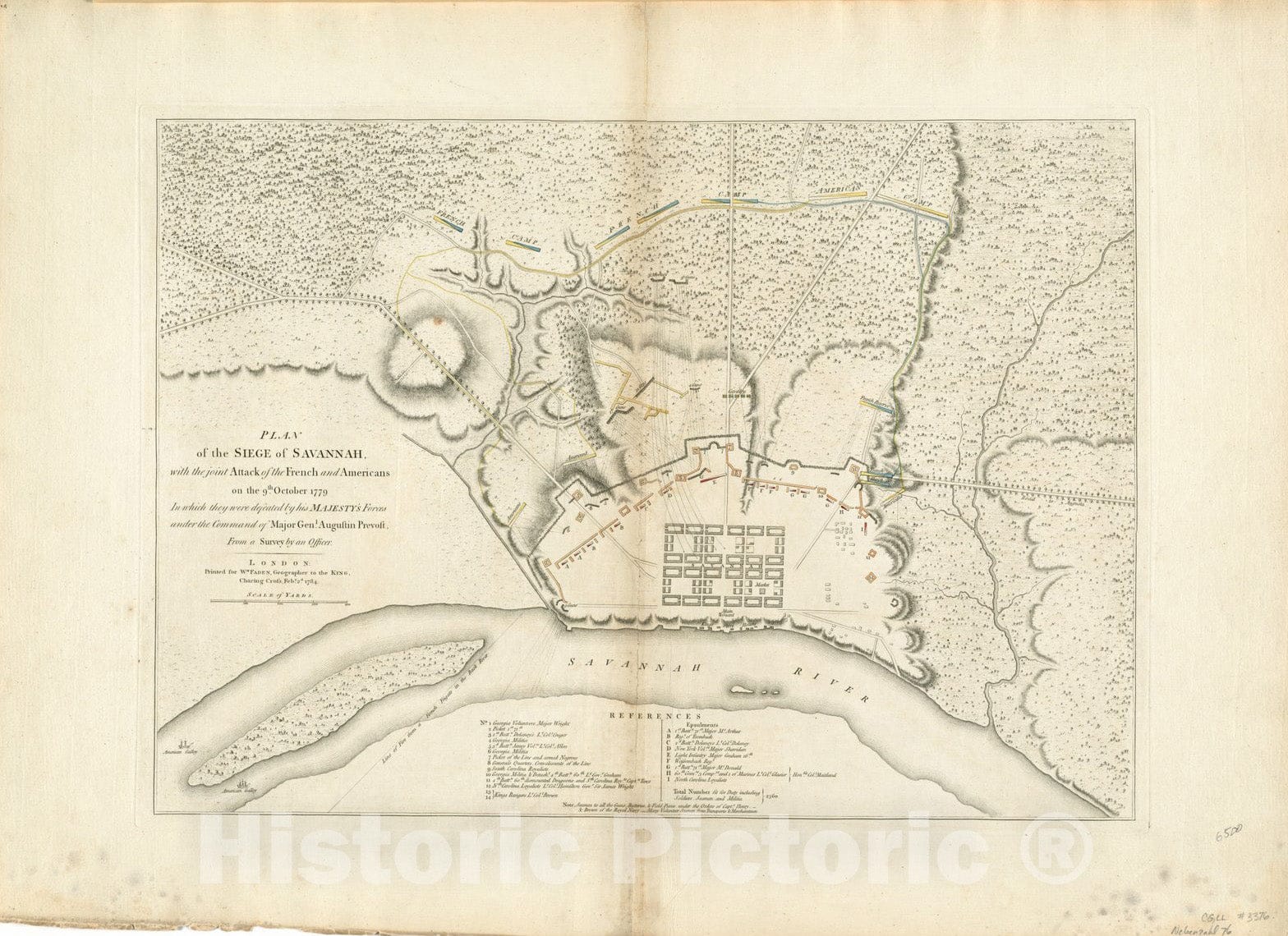 Historical Map, Plan of the siege of Savannah : with the joint attack ...
