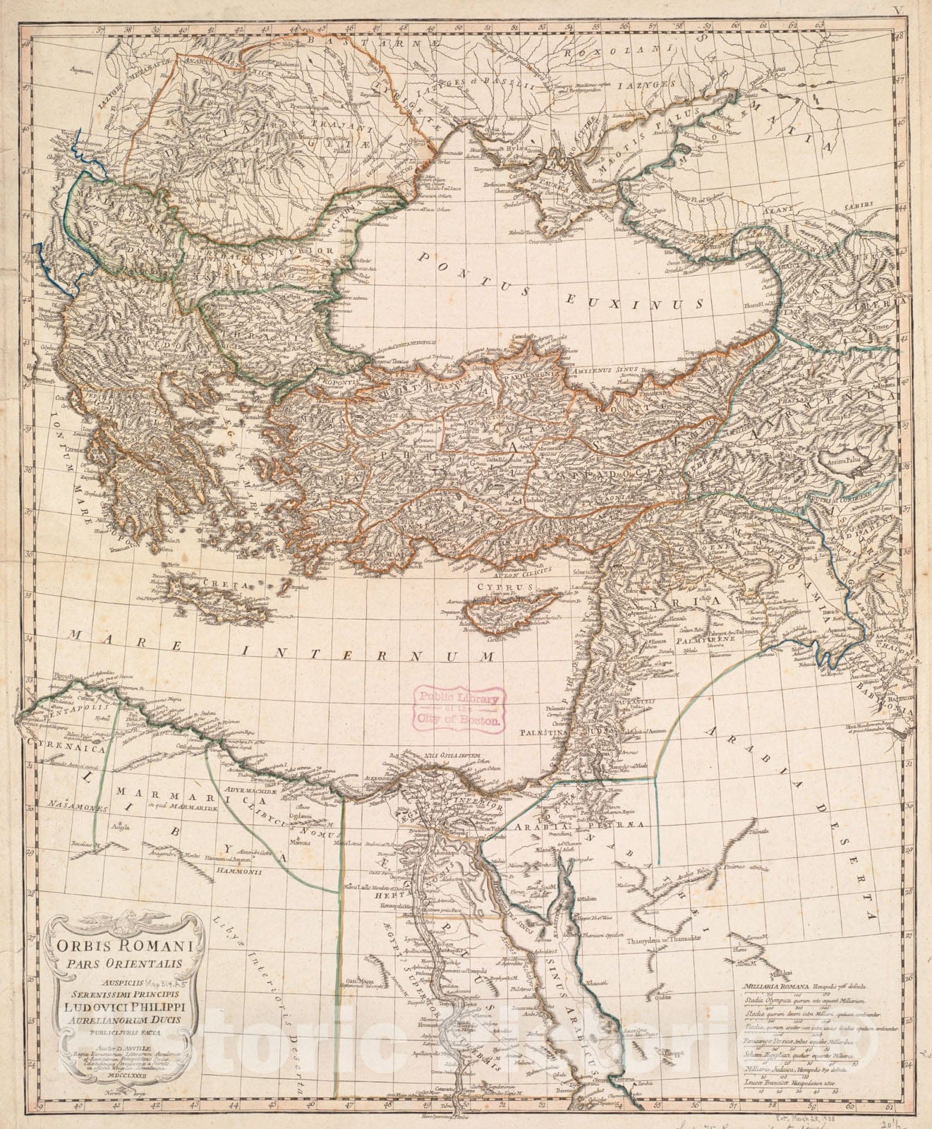 Historical Map, 1782 Orbis Romani pars orientalis : auspiciis sereniss ...