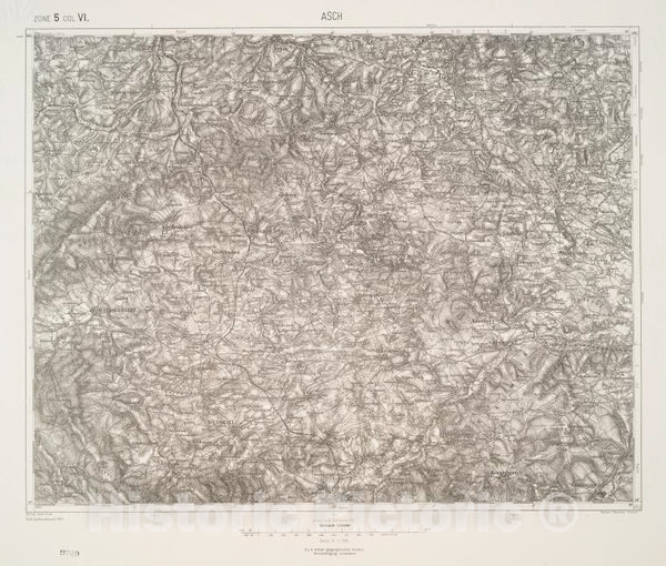 Historic 1894 Map - Asch. Austro-Hungarian Monarchy. Militargeographis ...