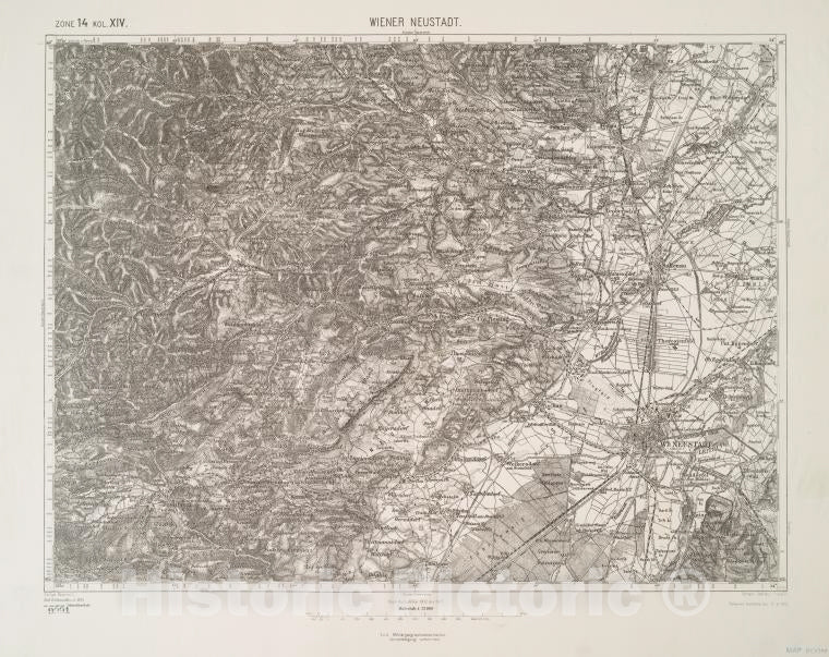 Historic 1912 Map - Wiener Neustadt. - Vintage Wall Art – Historic Pictoric