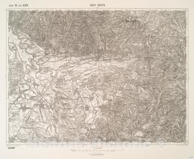 Historic 1908 Map - Nagy Banya. Austro-Hungarian Monarchy. Militargeog ...