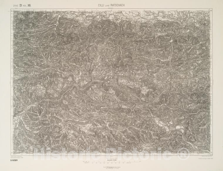 Historic 1912 Map - Cilli Und Ratschach. - Vintage Wall Art – Historic ...