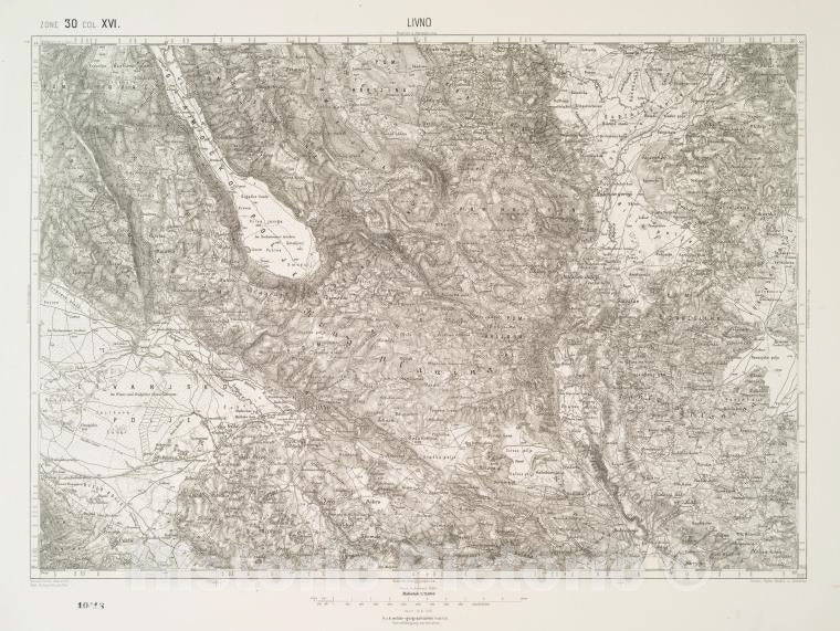 Historic 1908 Map - Livno. Austro-Hungarian Monarchy. Militargeographi ...