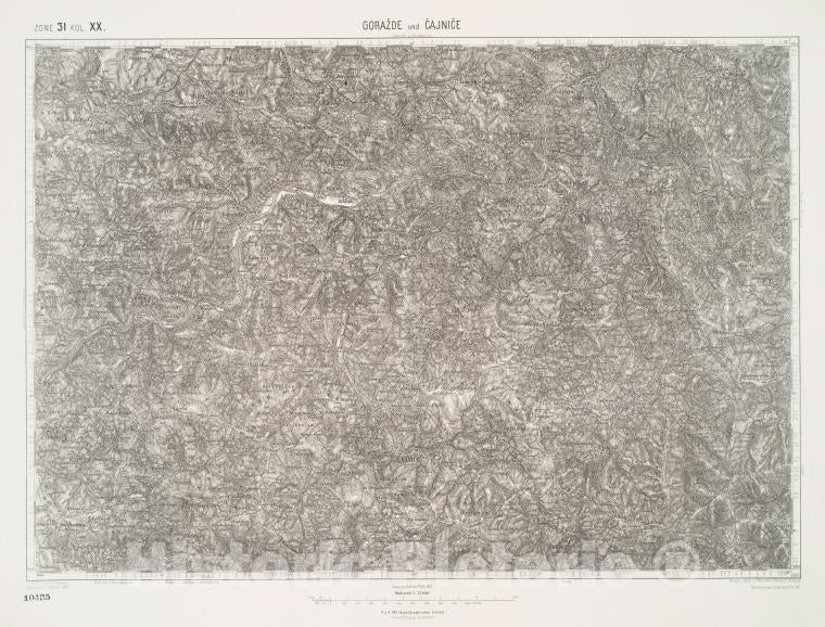 Historic 1911 Map - Gorazde Und Cajnice. - Vintage Wall Art – Historic ...