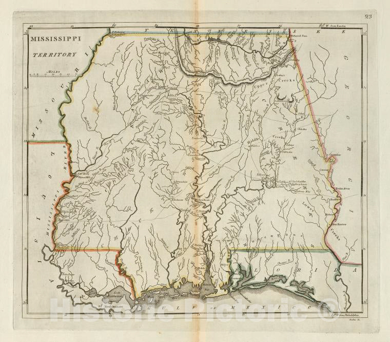 Historic 1814 Map - Mississippi Territory.- Mississippi - Vintage Wall ...