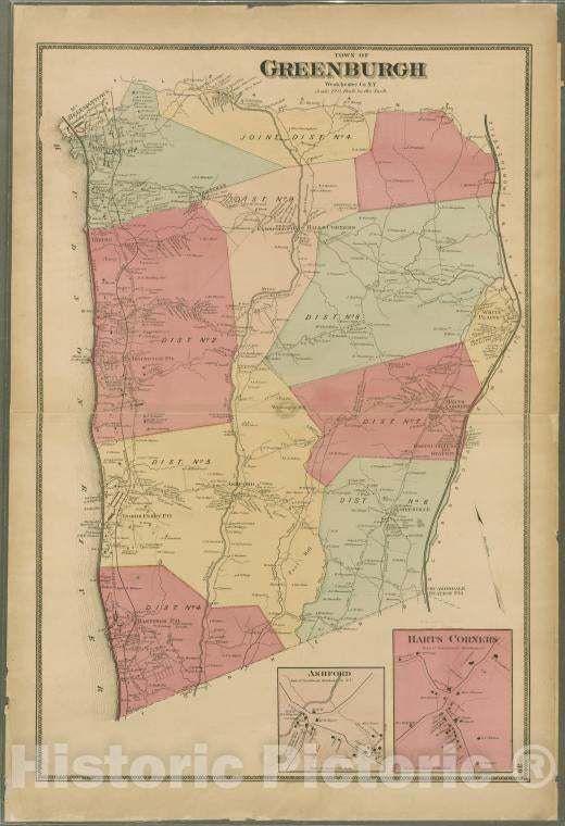 Historic 1868 Map - Plate 30: Town Of Greenburgh, Westchester Co. N.Y ...