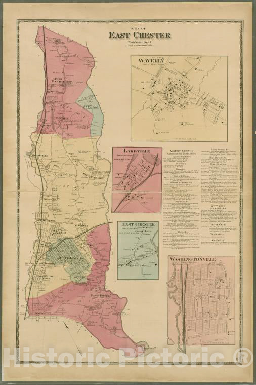 Historic 1868 Map - Plate 32: Town Of East Chester, Westchester Co. N ...