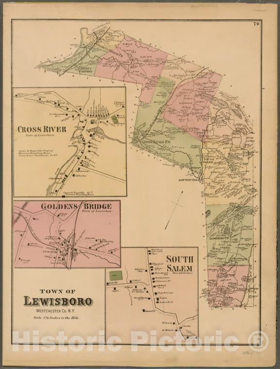 Historic 1872 Map - Plate 79: Town Of Lewisboro, Westchester Co. N.Y ...
