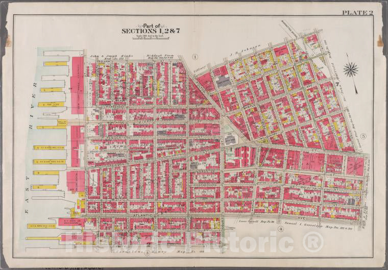 Historic 1908 Map - Plate 2: [Bounded By Clark Street, Fulton Street ...
