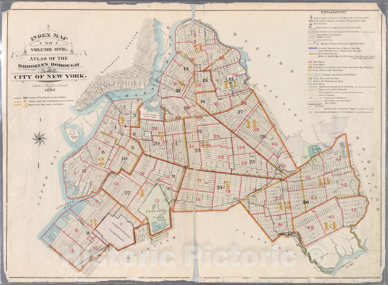 Historic Map - 1898 Brooklyn (New York, N.Y.), Index Map To Volume One ...