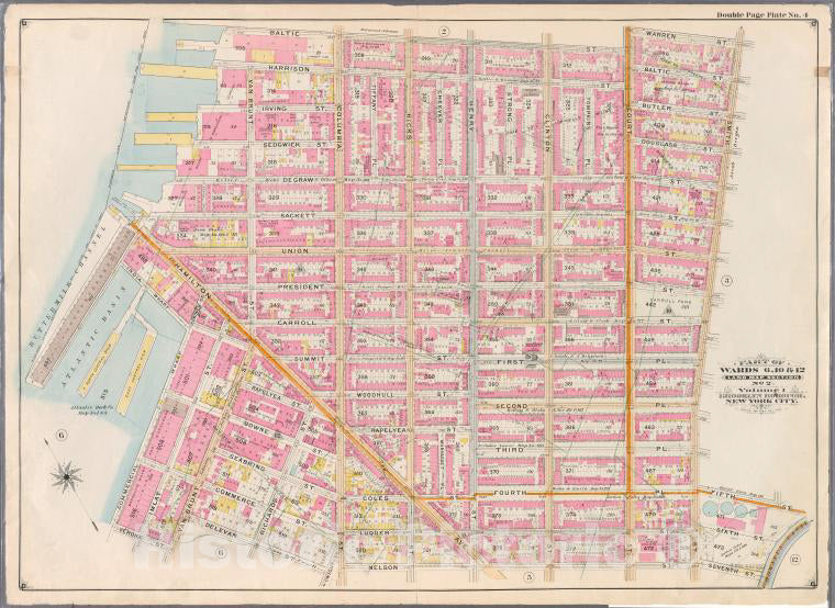 Historic Map - 1898 Brooklyn (New York, N.Y.),Baltic Court Warren Smit ...