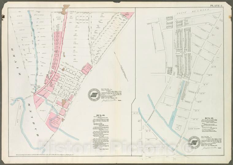 Historic 1888 Map - Plate 4: Map No. 302 [Bounded By Harlem River, [14 ...