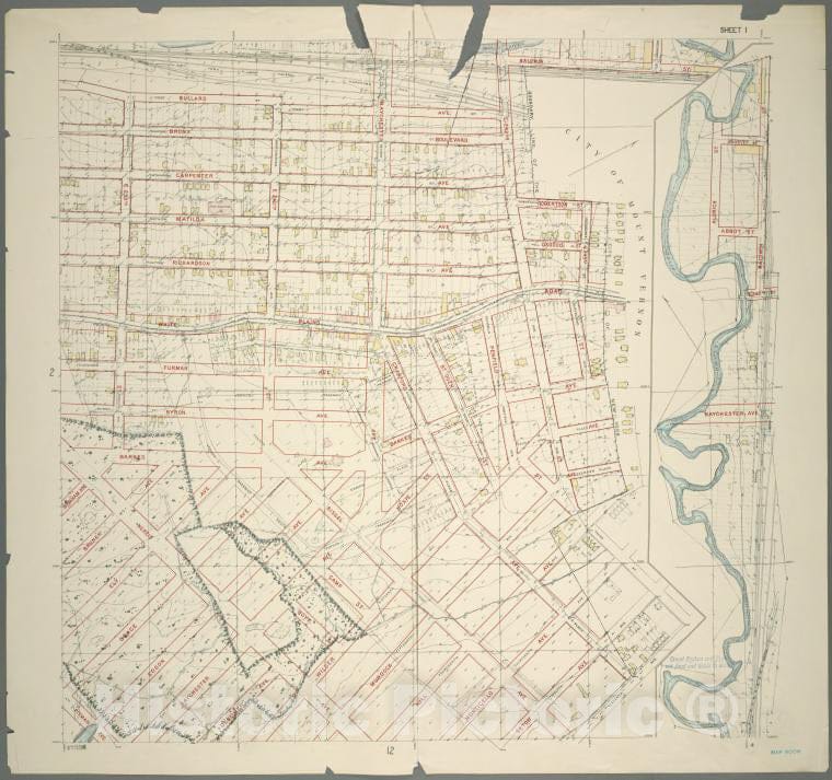 Historic 1905 Map - Sheet 1: Grid #6000E - 12000E, 15000N - 19000N. [I ...