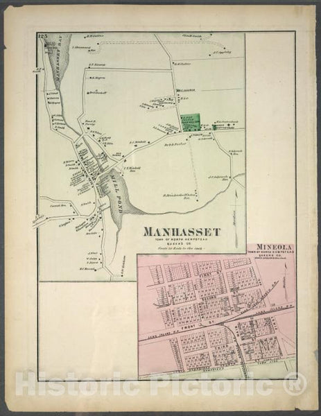 Historic 1873 Map - Manhasset, Town Of North Hempstead, Queens Co. - M ...