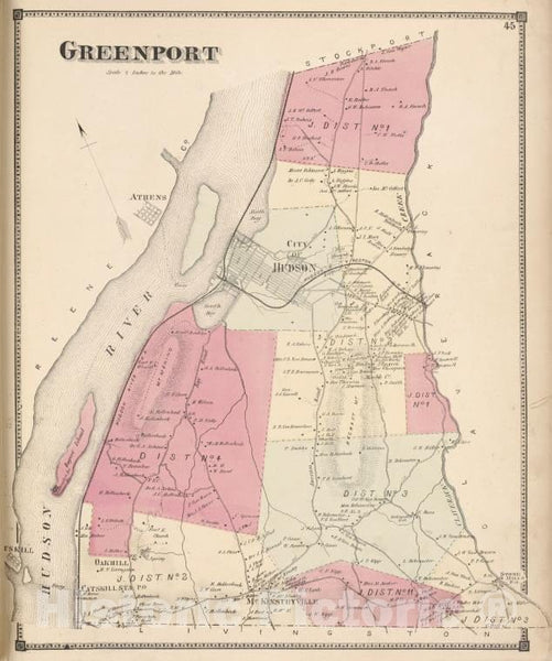Historic 1873 Map - Greenport [Township] - Columbia County (N.Y.Atlas ...
