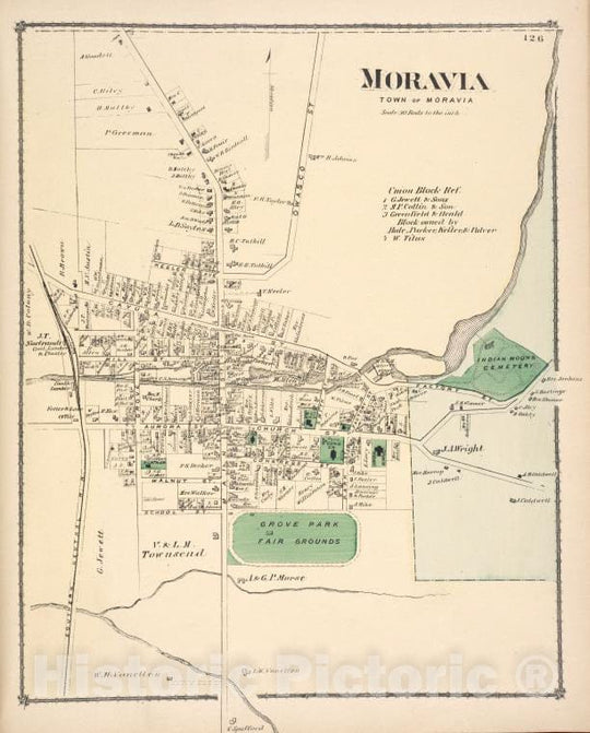 Historic Map - Moravia [Village] - Vintage Wall Art – Historic Pictoric