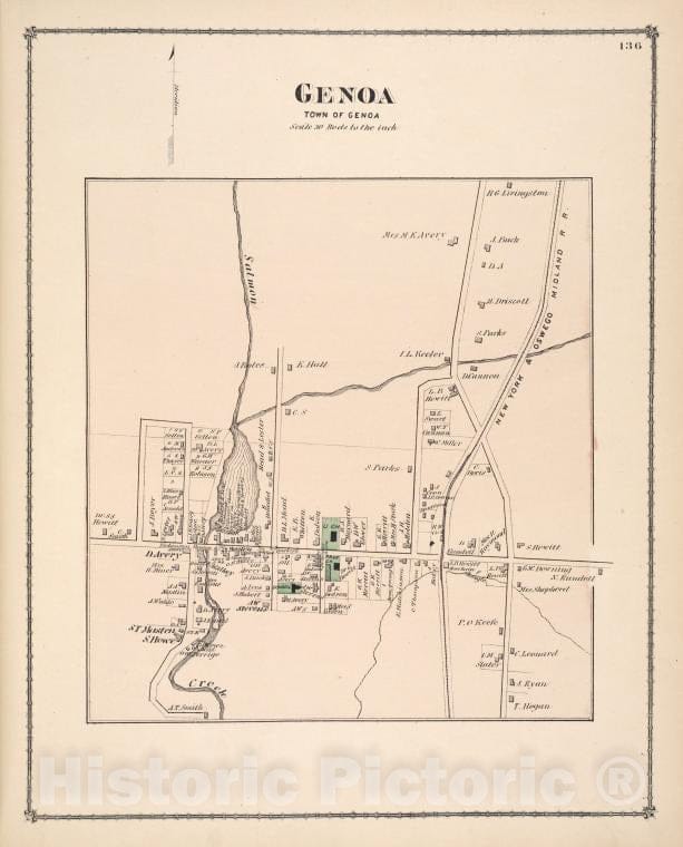 Historic Map - Genoa [Village] - Vintage Wall Art – Historic Pictoric