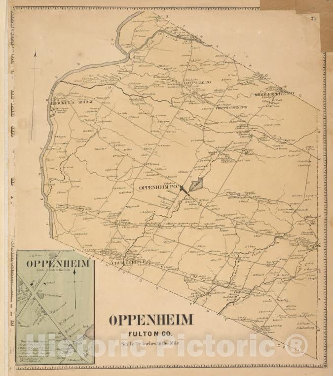 Historic 1868 Map - Oppenheim Fulton Co. [Township]; Oppenheim [Villag ...