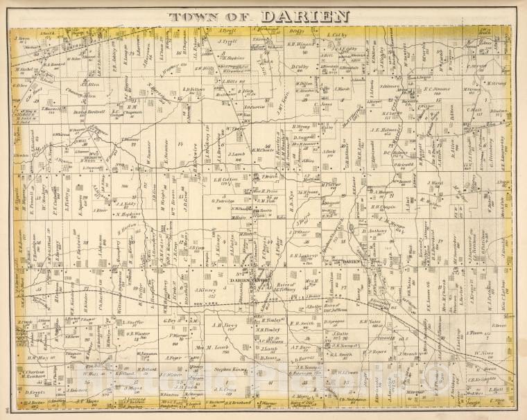 Historic Map - 1876 Genesee County (N.Y.), Town Of Darien - Vintage Wa ...