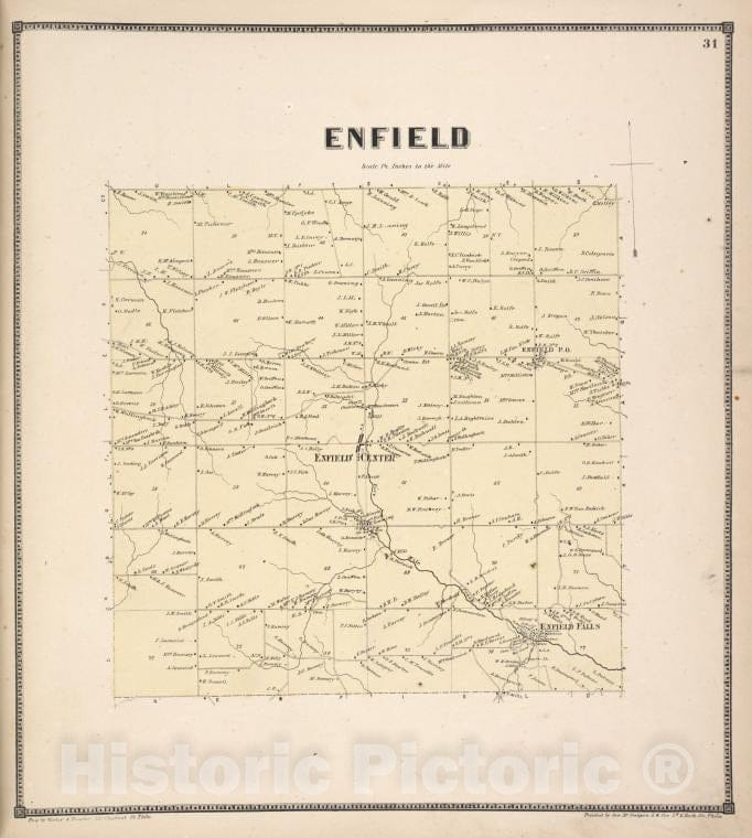 Historic 1866 Map - Enfield [Township] - Vintage Wall Art – Historic ...