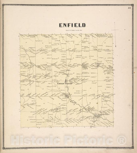 Historic 1866 Map - Enfield [Township] - Vintage Wall Art – Historic ...