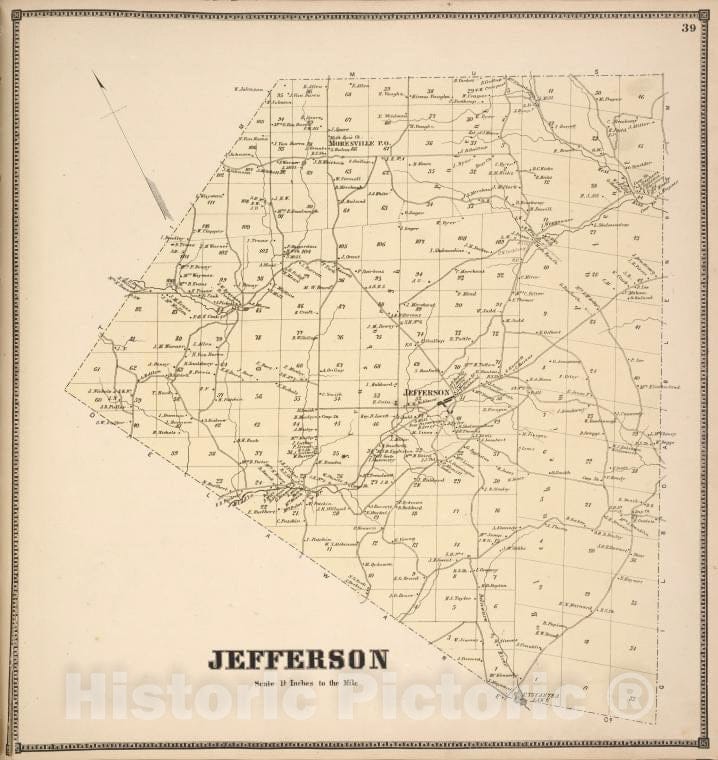Historic 1866 Map - Jefferson [Township] - Vintage Wall Art – Historic ...