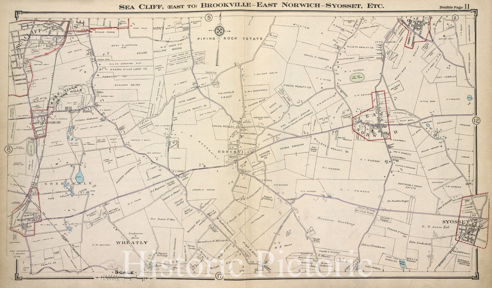 Historic Map - Sea Cliff, (East To) Brookville - East Norwich - Syosse ...