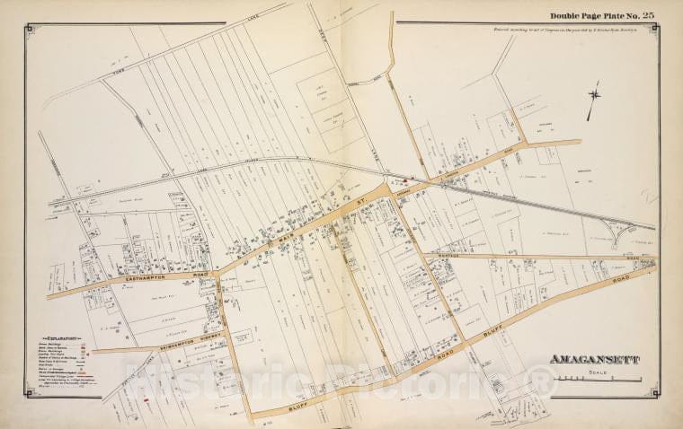Historic 1915 Map - Amagansett - Suffolk County (N.Y.Atlas Of Suffolk ...