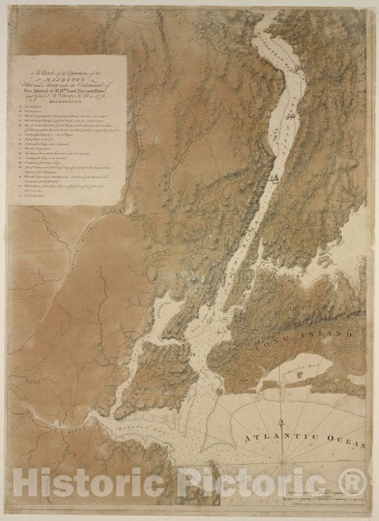 Historic Map - A Sketch Of The Operations Of His Majesty'S Fleet And A ...