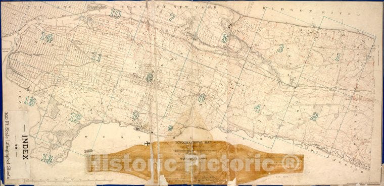 Historic Map - 1873 Index To 300 Ft. Scale Lithographed Sheets. - West ...